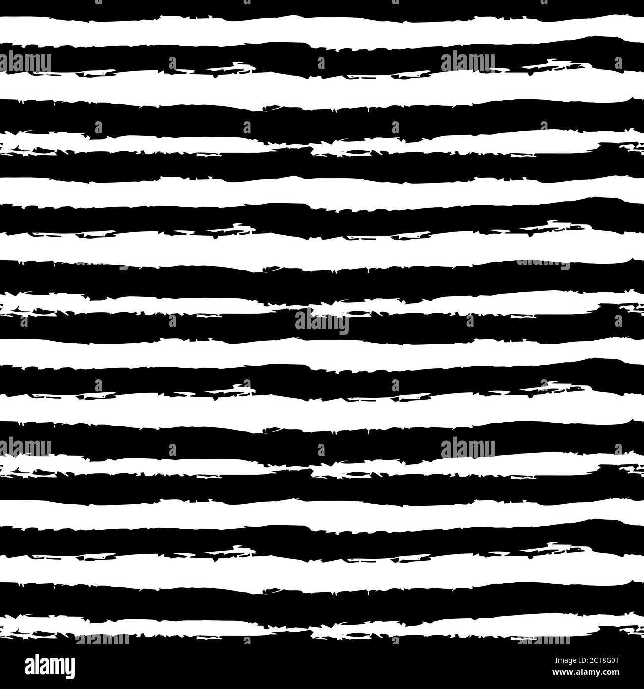 Striped seamless pattern. Hand draw. Horizontal stripes. Black and ...