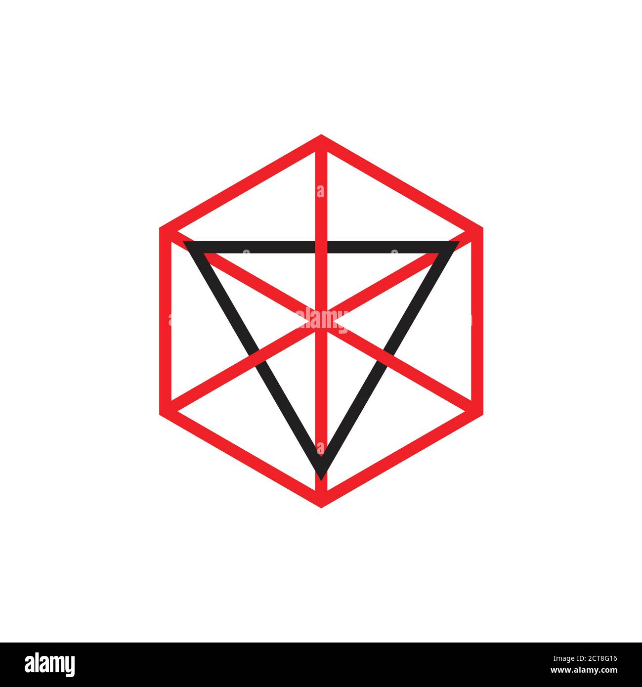 linked overlapping line hexagonal triangle logo vector Stock Vector ...