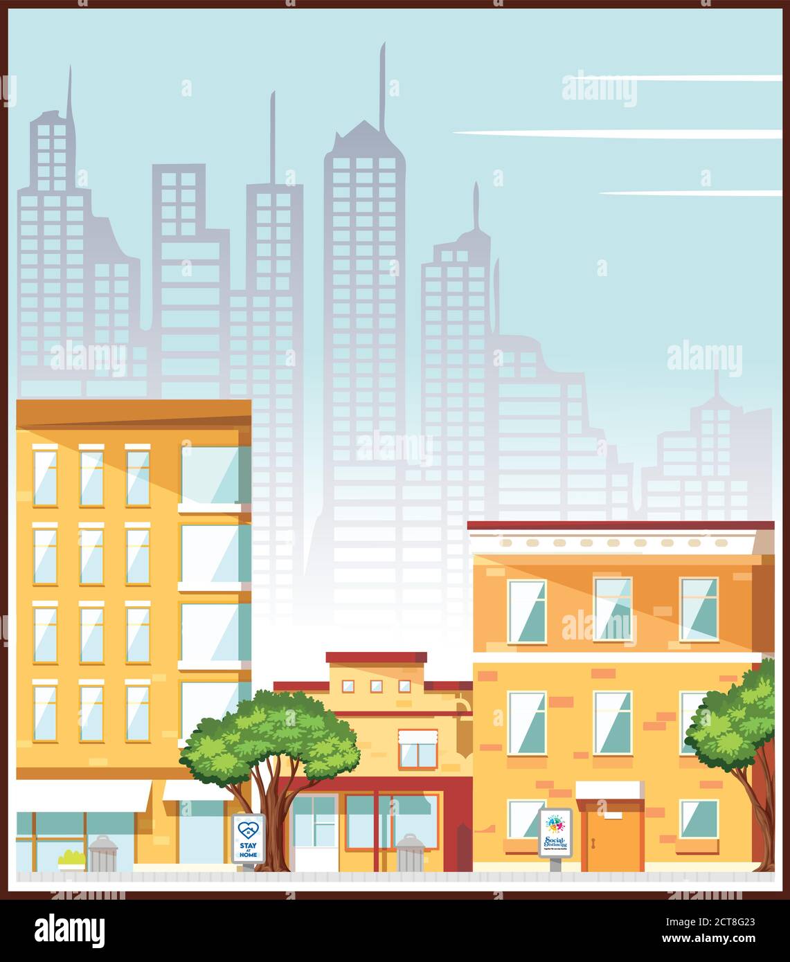 A vector illustration of a building on the bright daylight Stock Vector ...