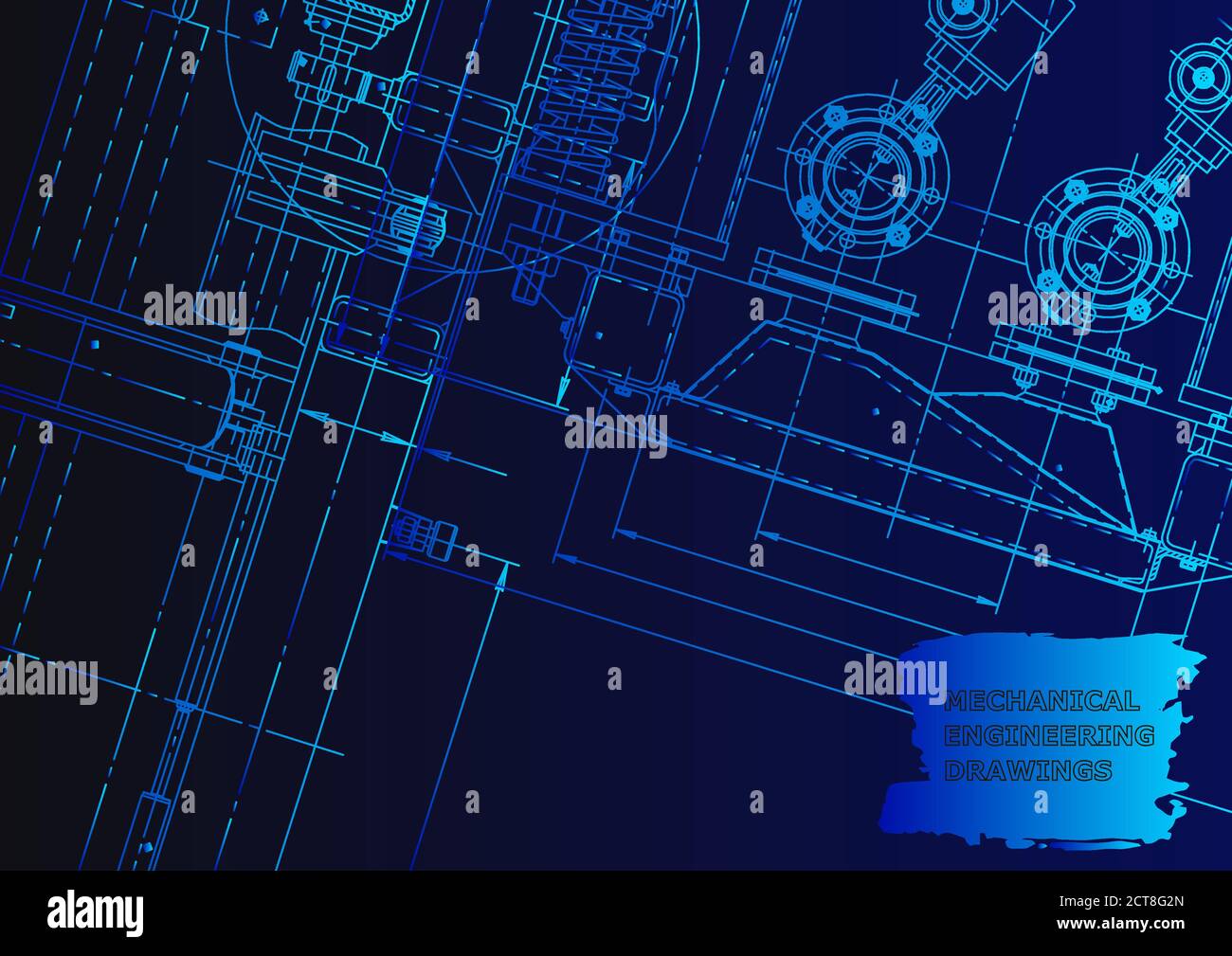 Sketch. Vector engineering illustration. Mechanical engineering drawing ...