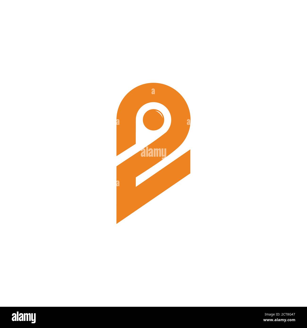 abstract number 2 geometric line design logo vector Stock Vector Image ...