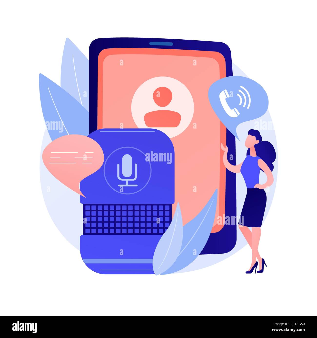 Hands-free phone calling abstract concept vector illustration Stock ...
