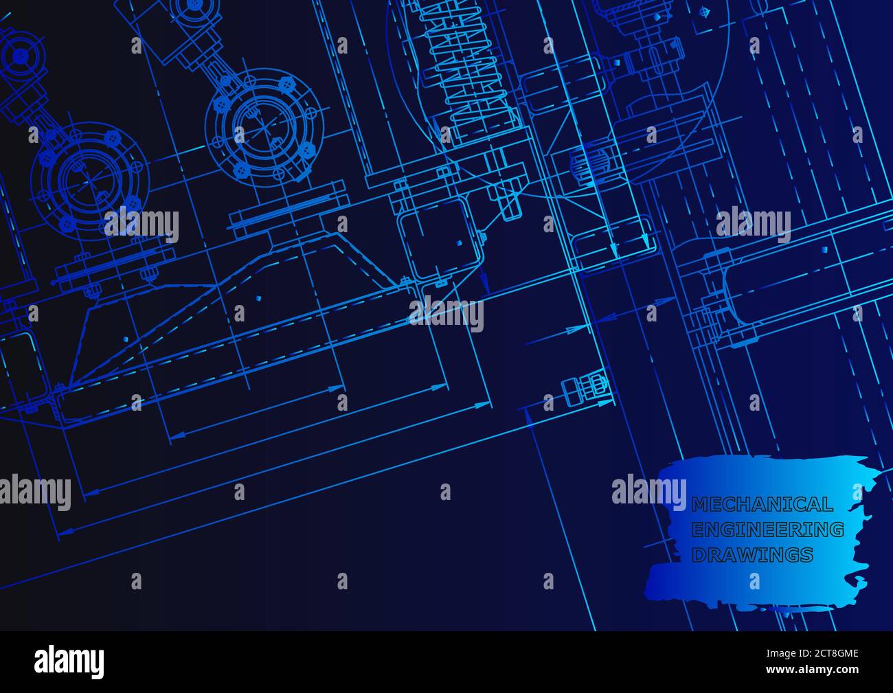 Sketch. Vector engineering illustration. Computer aided design systems ...