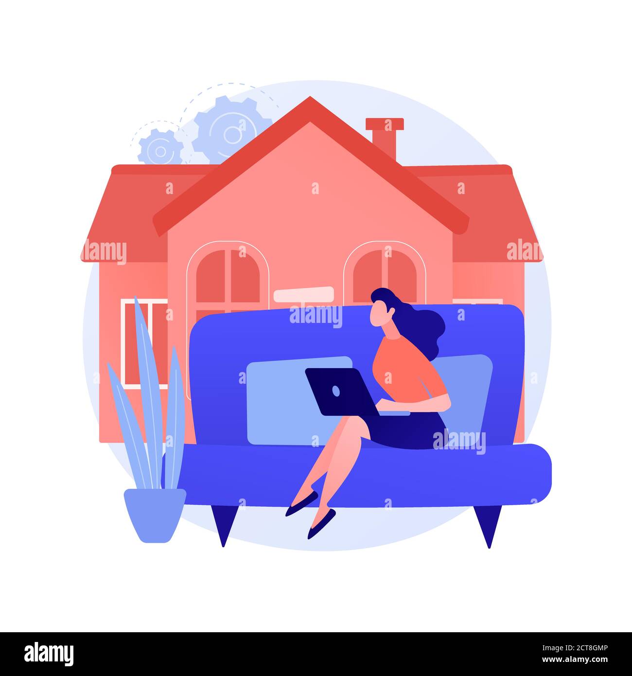 Stay at home abstract concept vector illustration Stock Vector Image ...