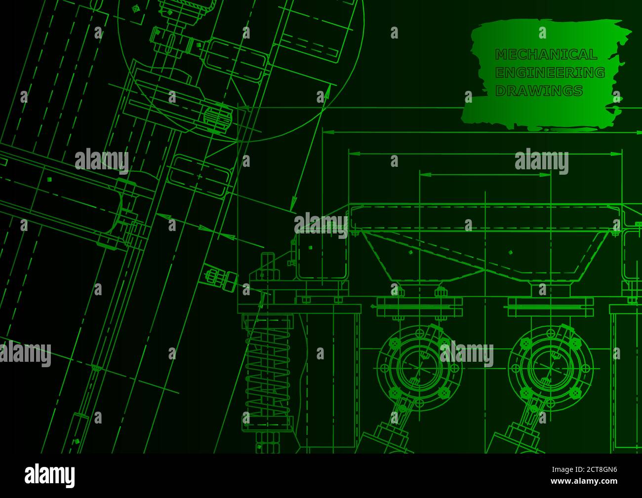 Sketch. Mechanical engineering drawing. Technical illustrations ...