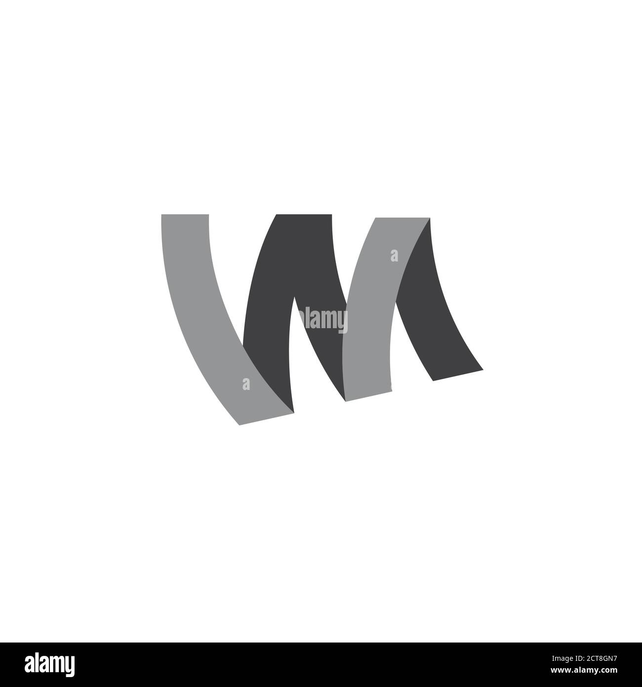 letter wm ribbon 3d logo vector Stock Vector Image & Art - Alamy