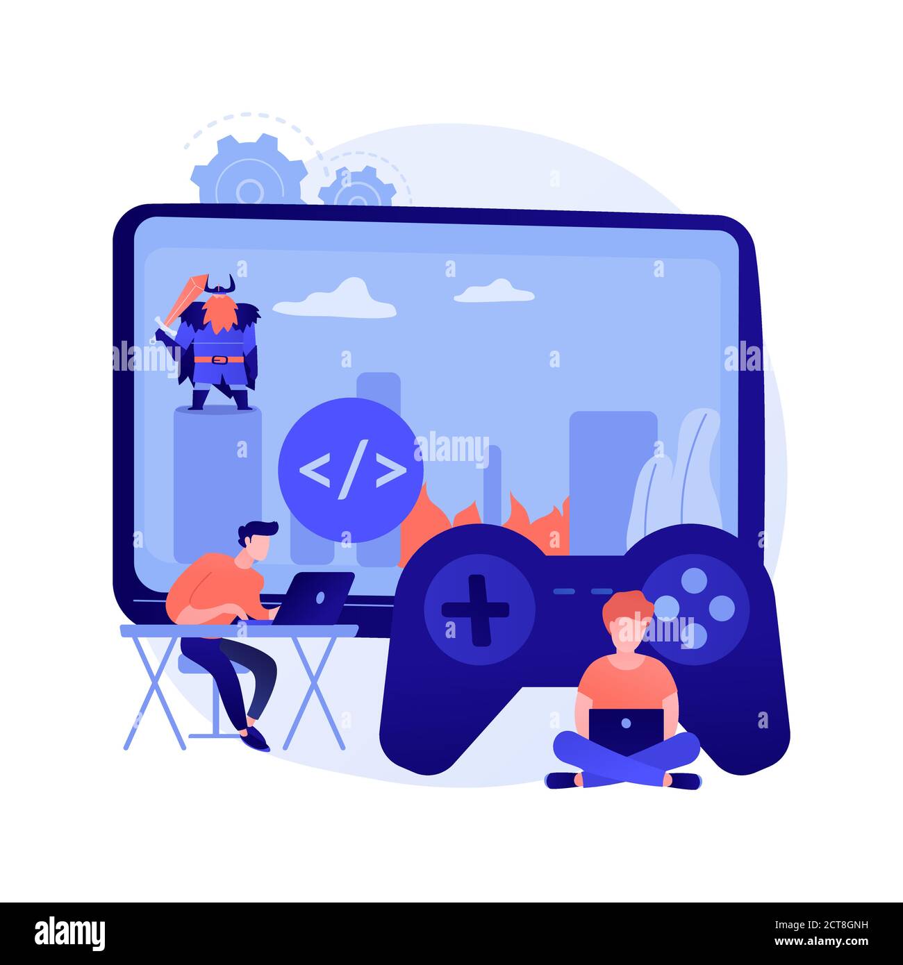 Computer games development abstract concept vector illustration Stock ...