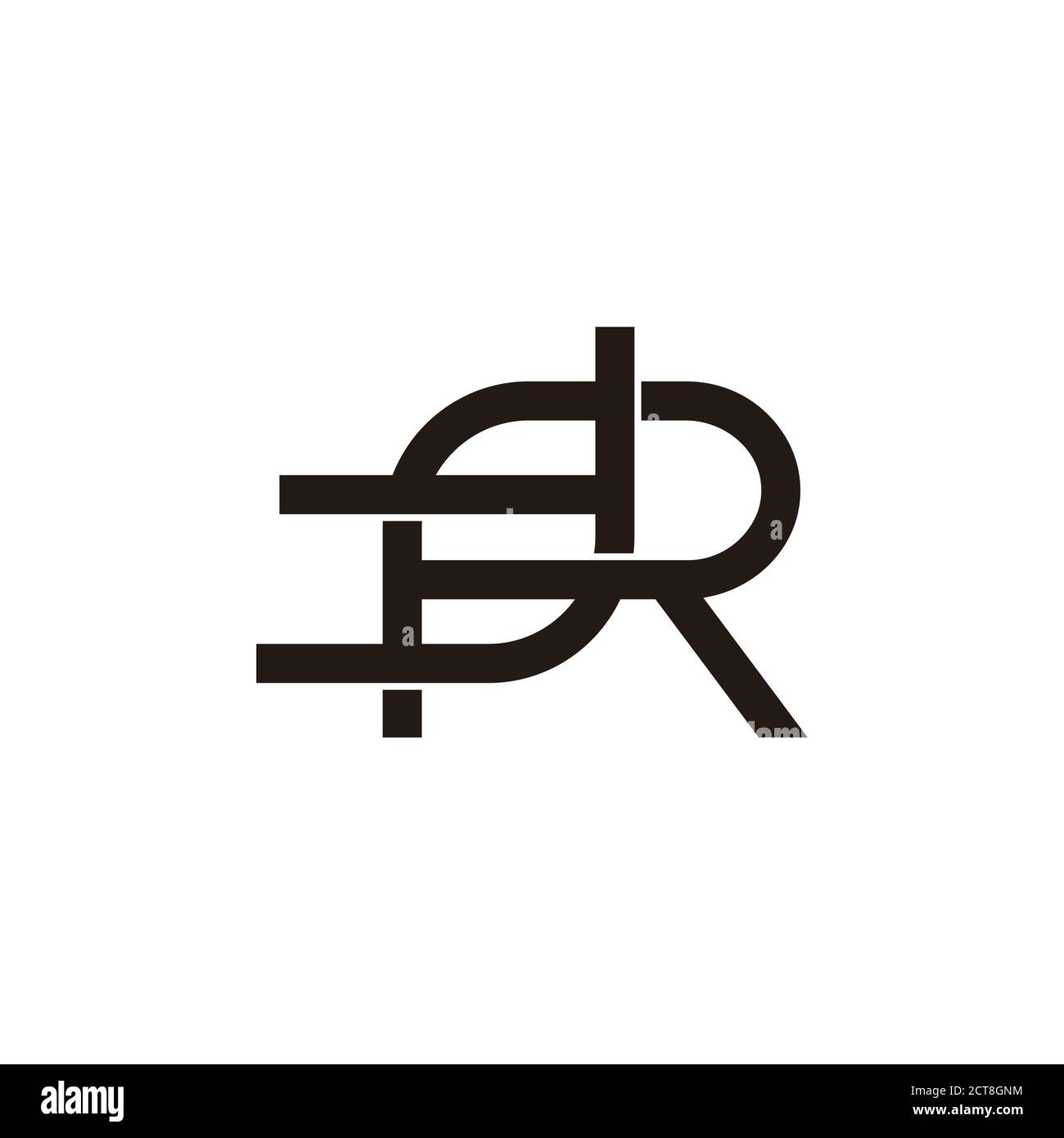 letter rt linked flat geometric overlap line design symbol logo vector ...