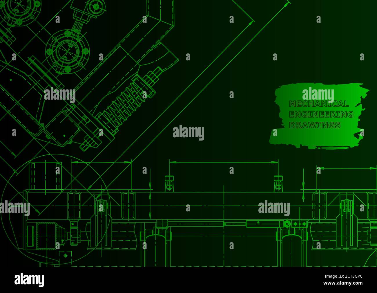 Mechanical instrument making. Vector engineering drawings. Technical ...