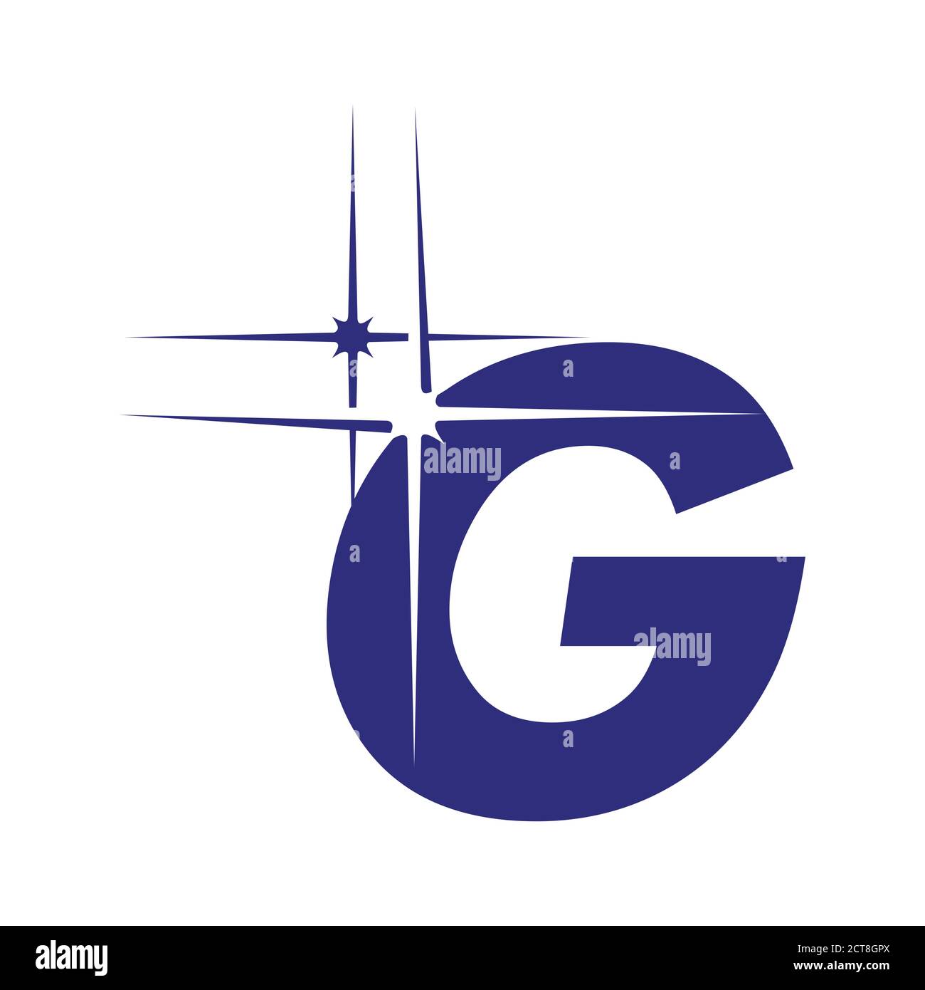 A vector illustration Clean and shine monogram logo initial letter G ...