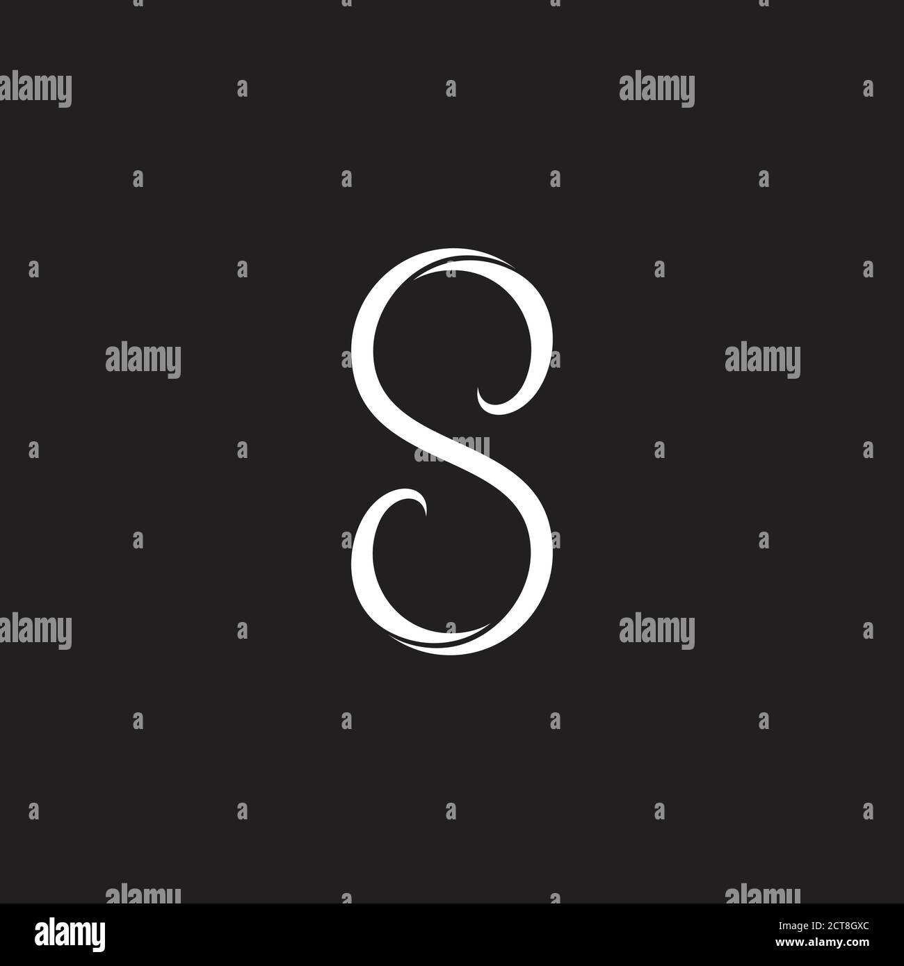 letter s infinity waves ribbon curves geometric design logo vector ...