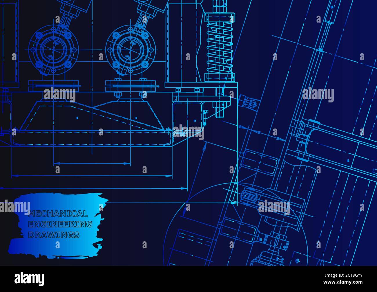 Sketch. Vector engineering illustration. Cover, flyer, banner ...
