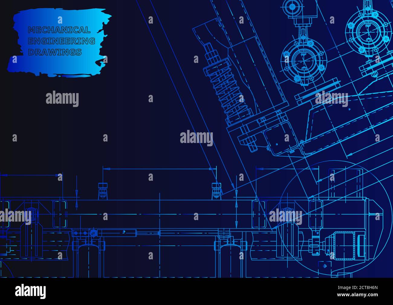 Technical background. Vector drawing. Mechanical instrument making ...