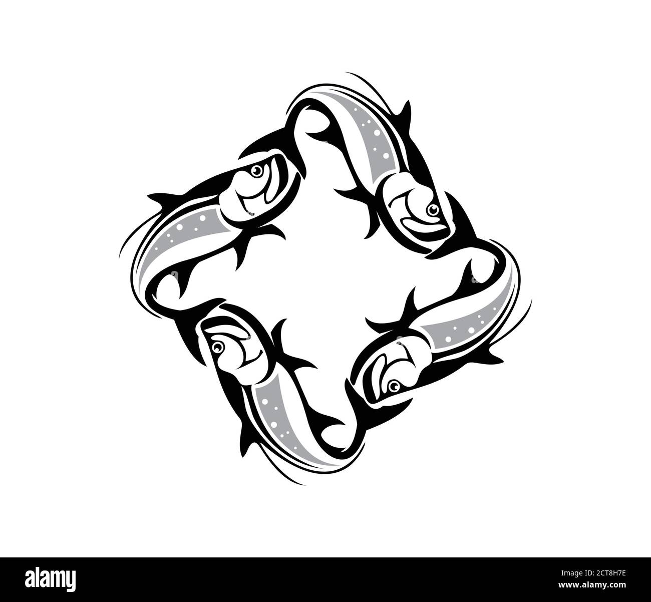 A vcetor illustration of a fish circle form logo sign Stock Vector ...
