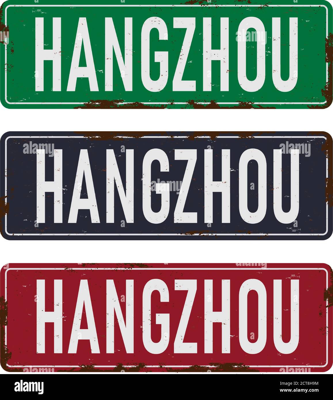Hangzhou road sign isolated on white background Stock Vector Image ...