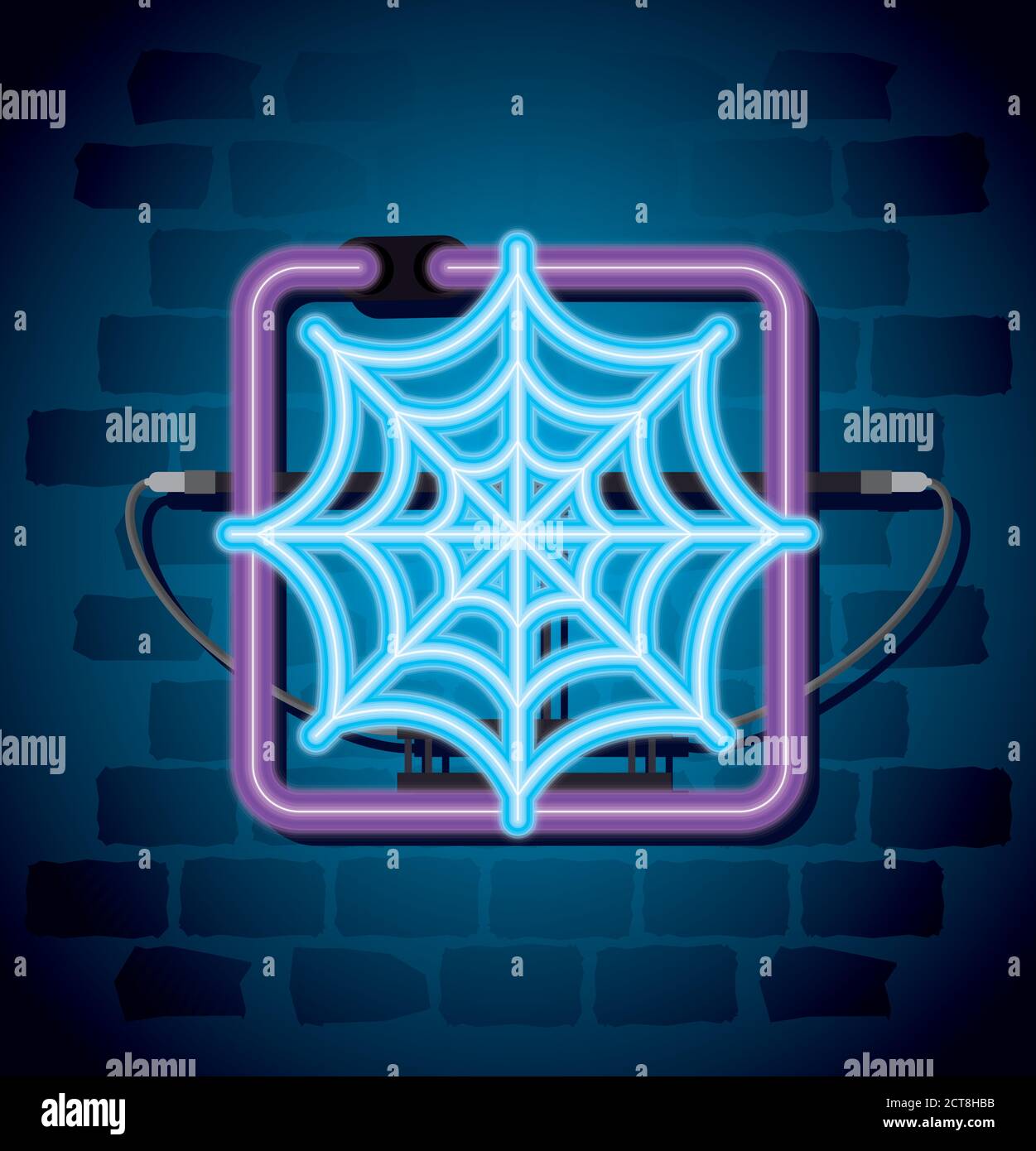 halloween neon sign with cobweb Stock Vector Image & Art - Alamy
