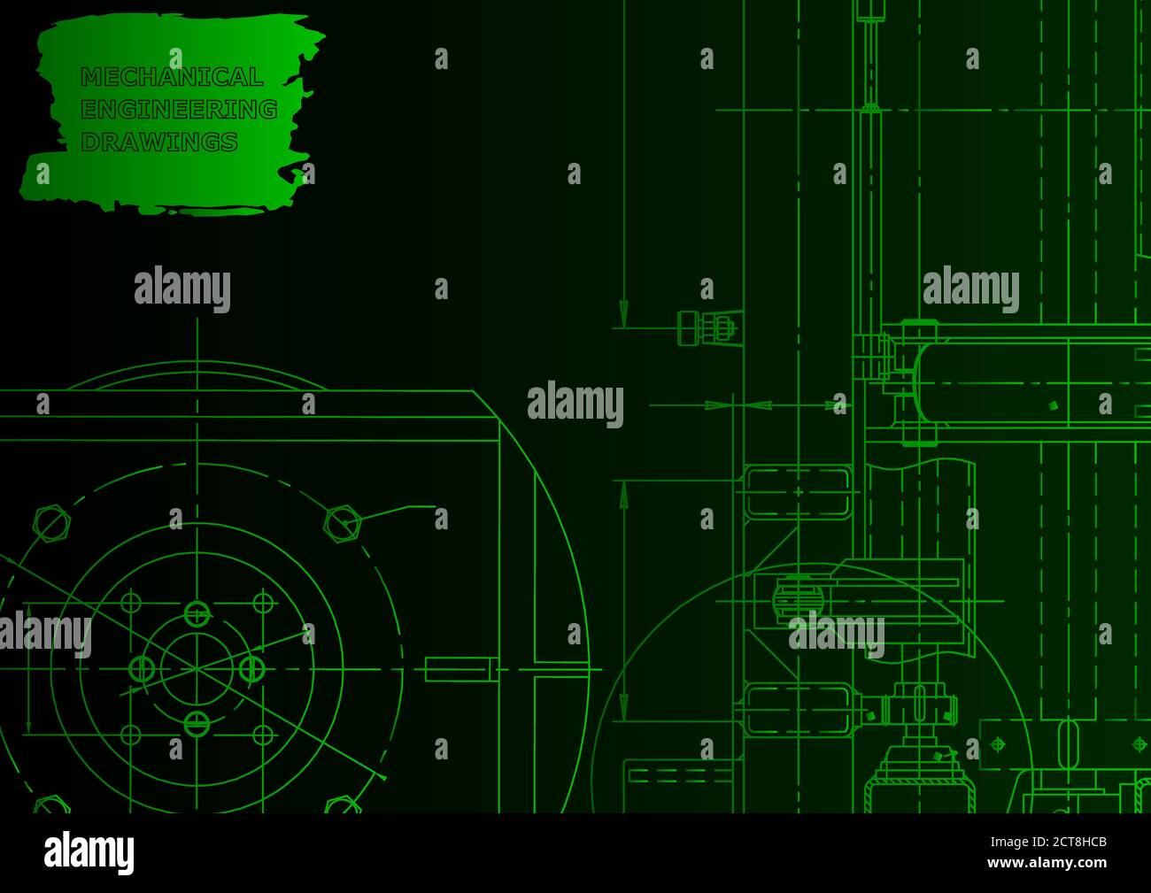 Vector engineering illustration. Instrument-making drawings. Mechanical ...