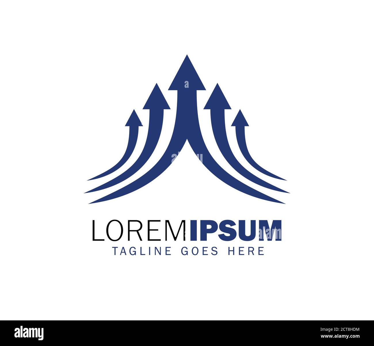 A vector illustration of an arrow upward logo sign in blue color Stock ...