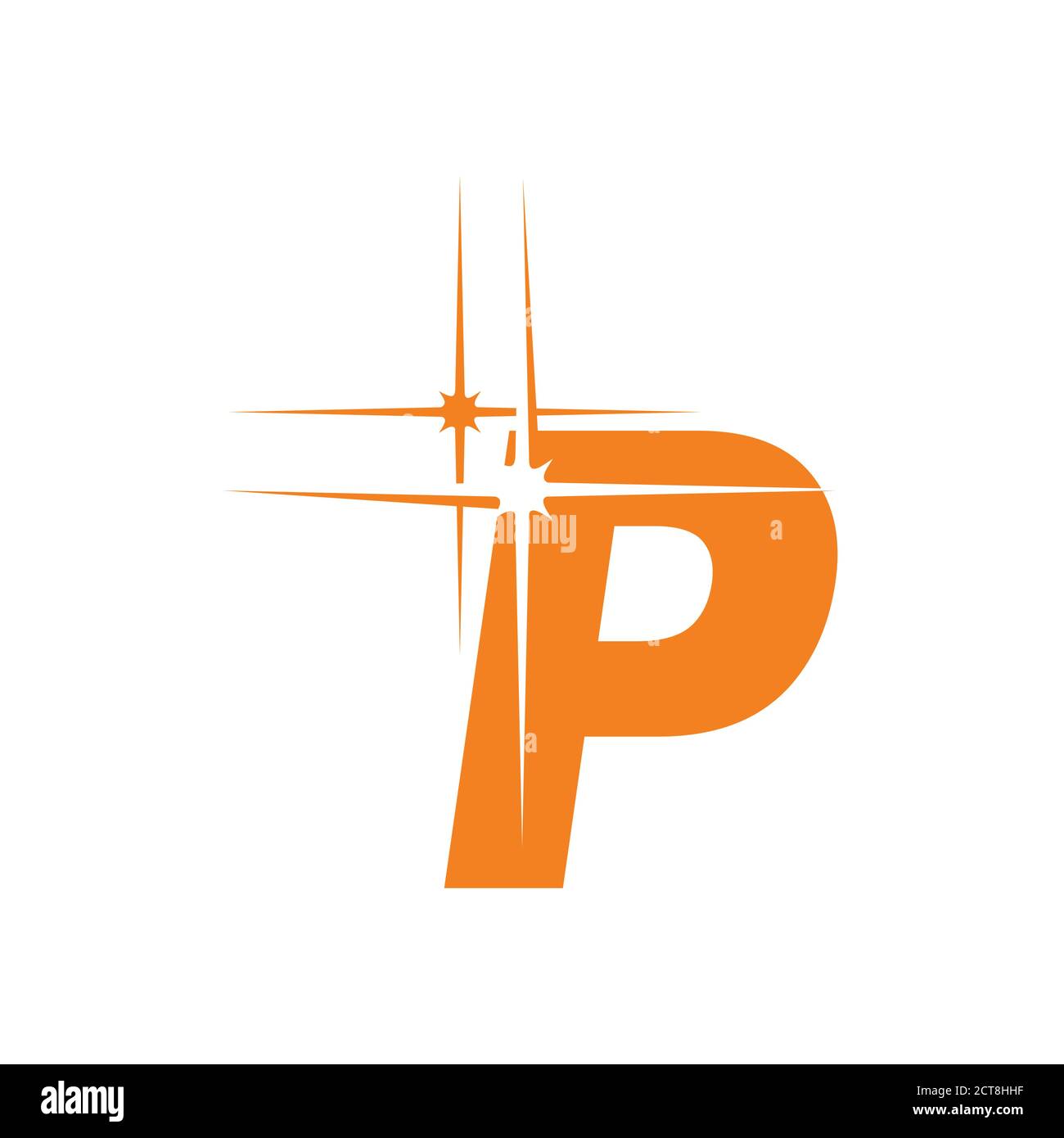 a vector illustration logo of clean and shine monogram letter P Stock ...