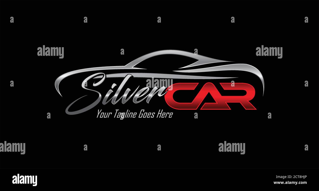 A vector illustration of silver and red car stock logo sign Stock ...