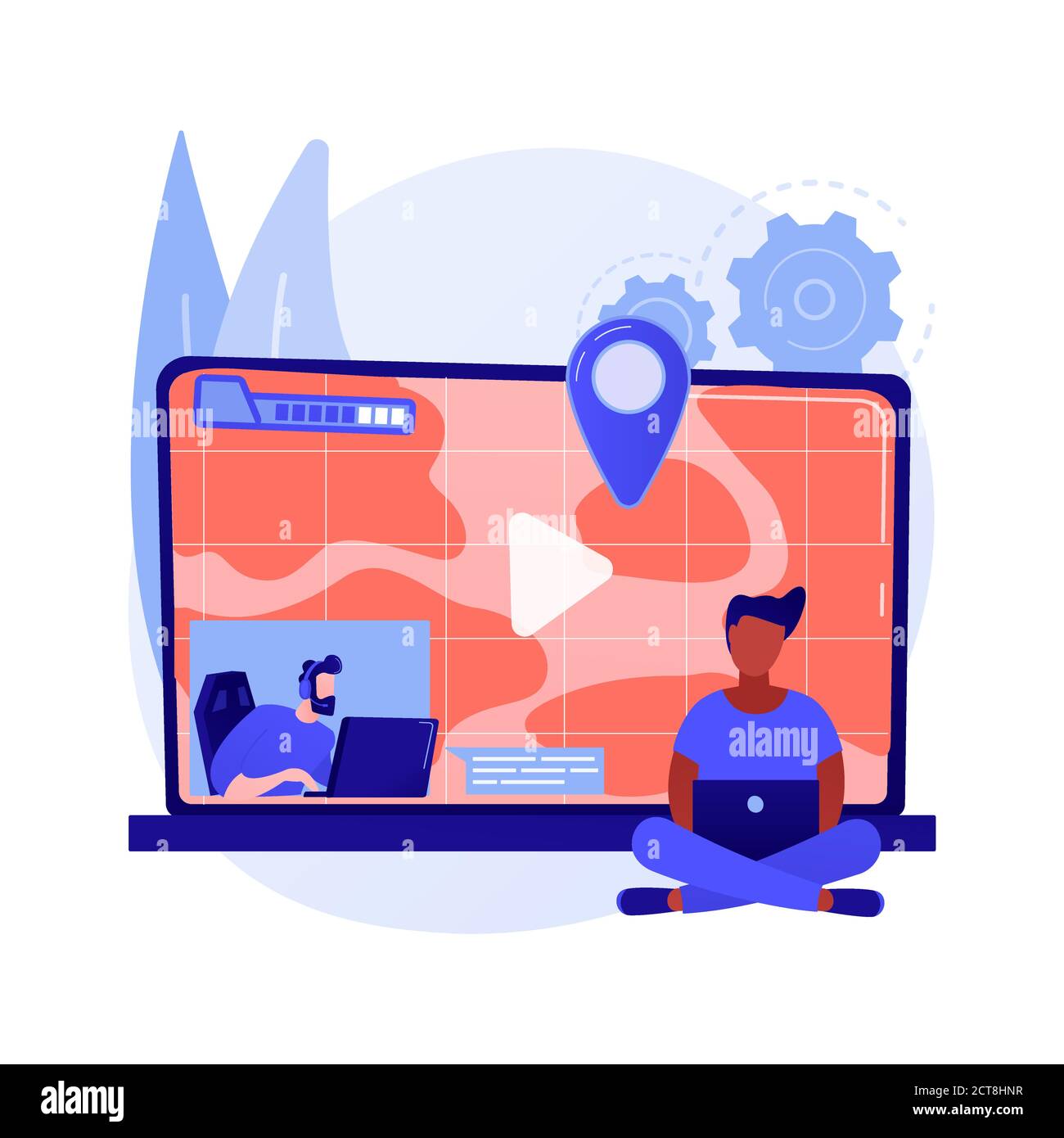 Video game walkthrough abstract concept vector illustration Stock ...