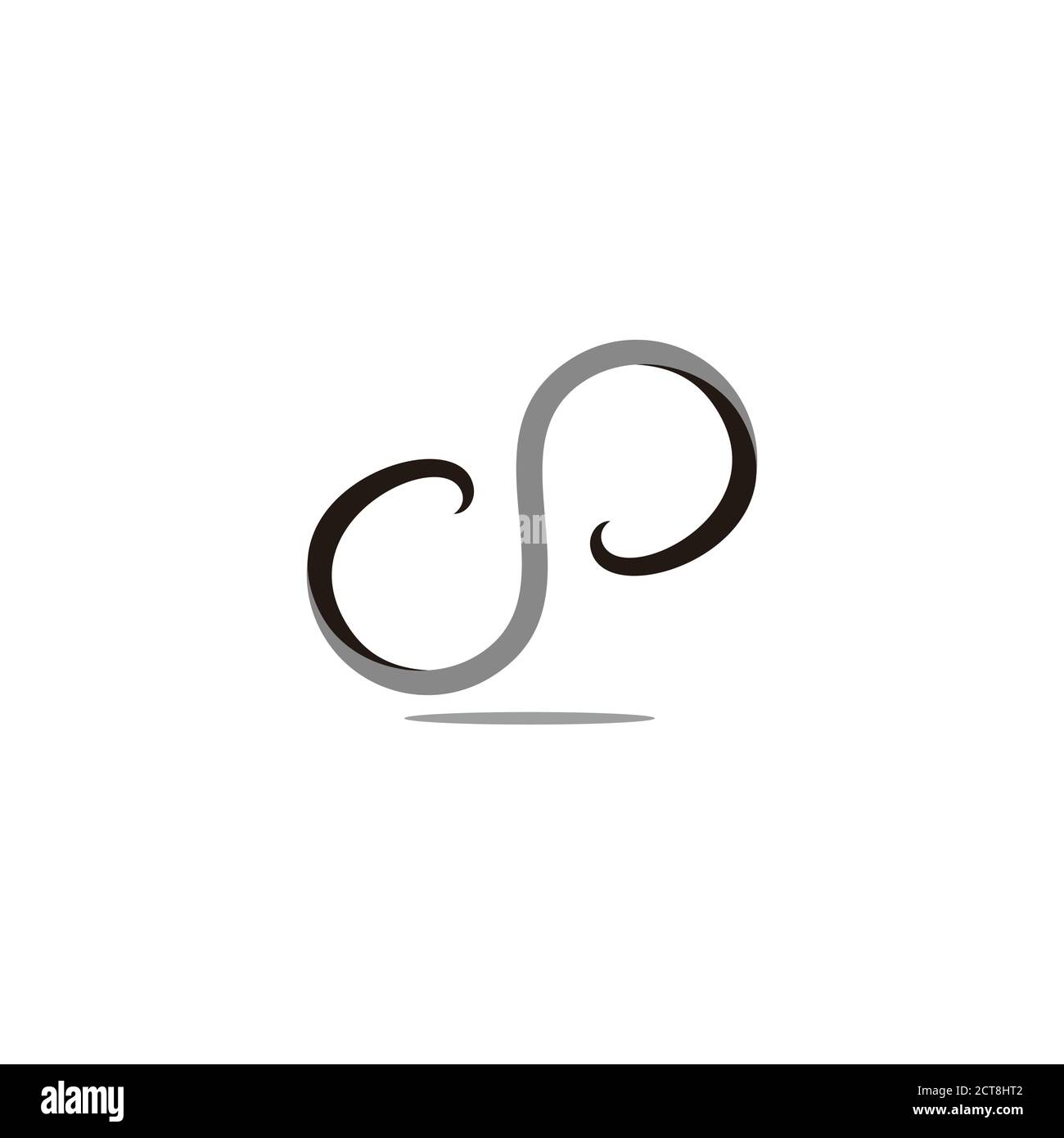 infinity curves 3d ribbon shape shadow design logo vector Stock Vector ...