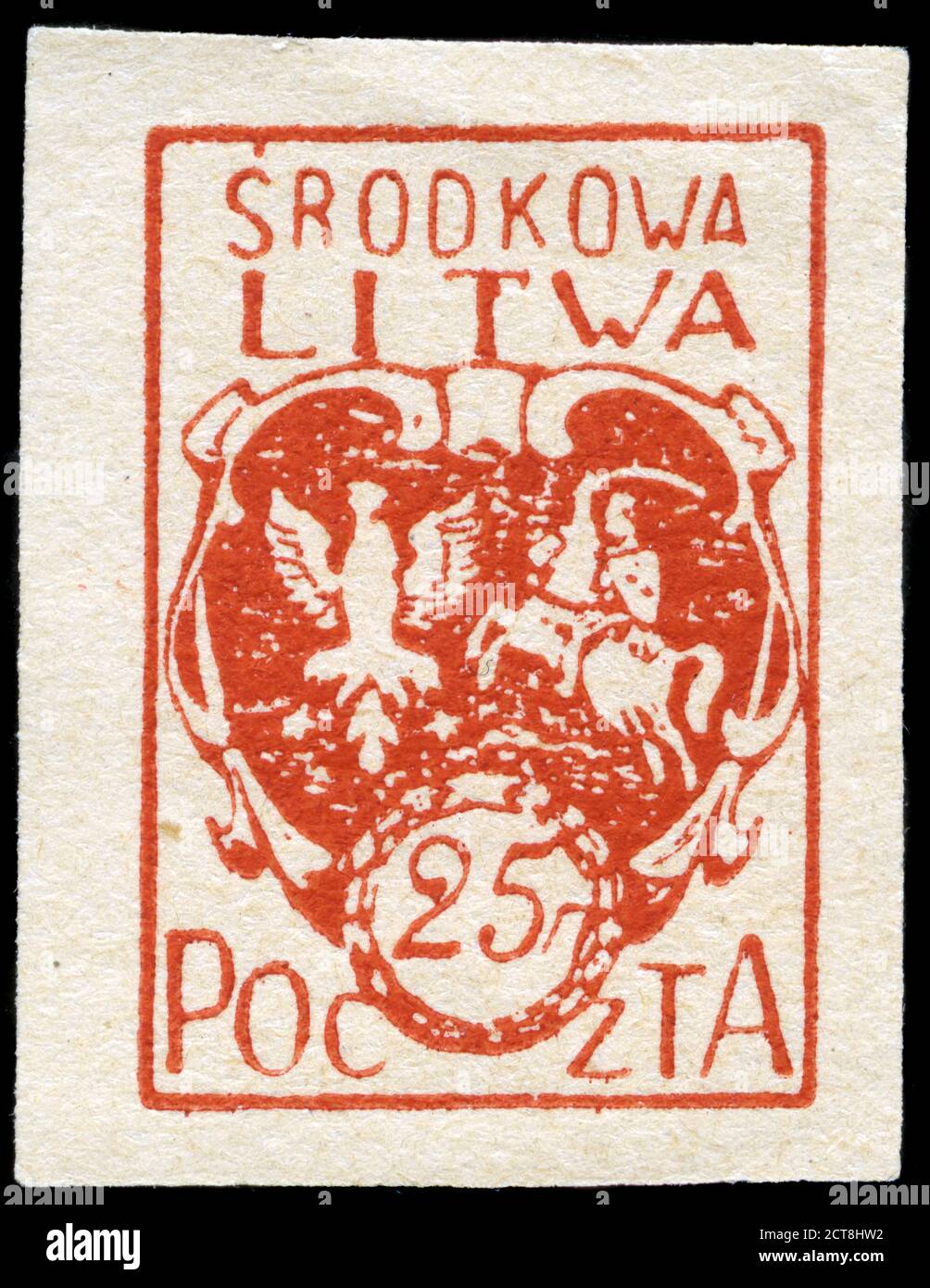 Postage stamp from the Republic of Central Lithuania in the The Coat of ...