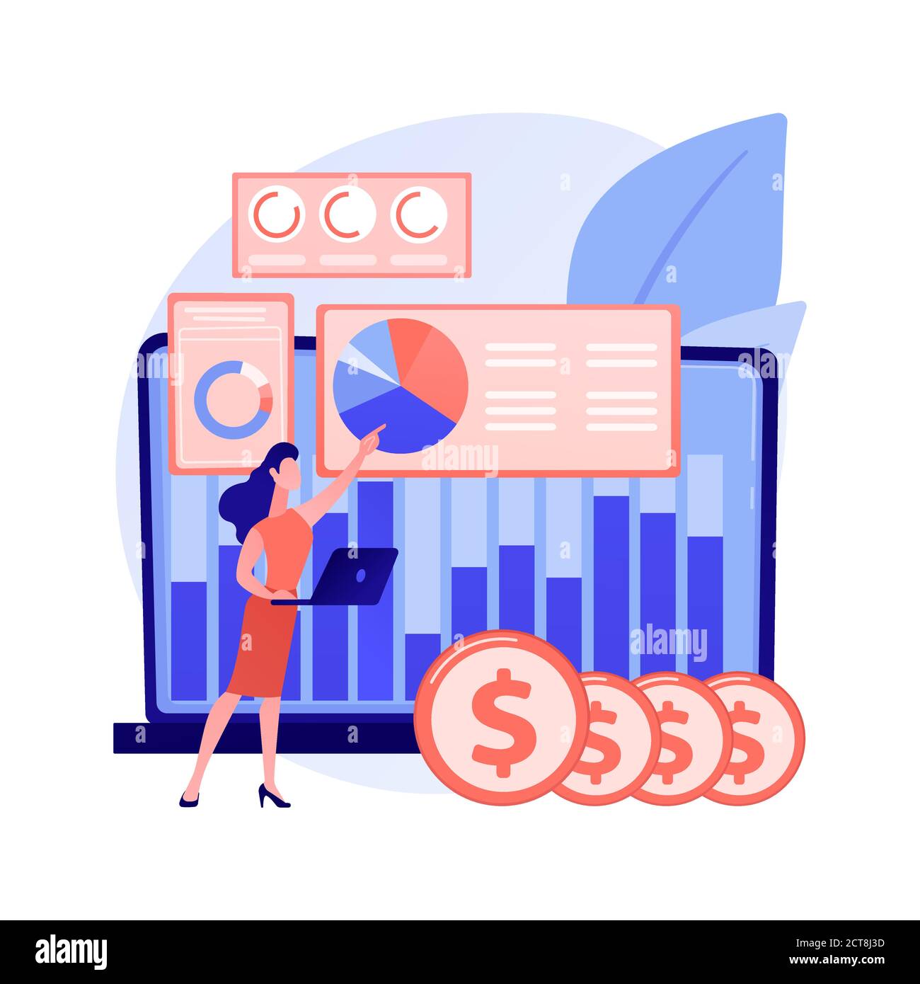 Financial data management abstract concept vector illustration Stock ...