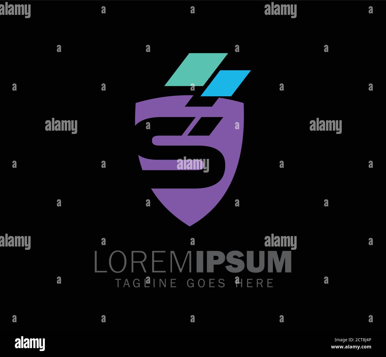 A vector illustration of shield initial letter S logo sign Stock Vector ...