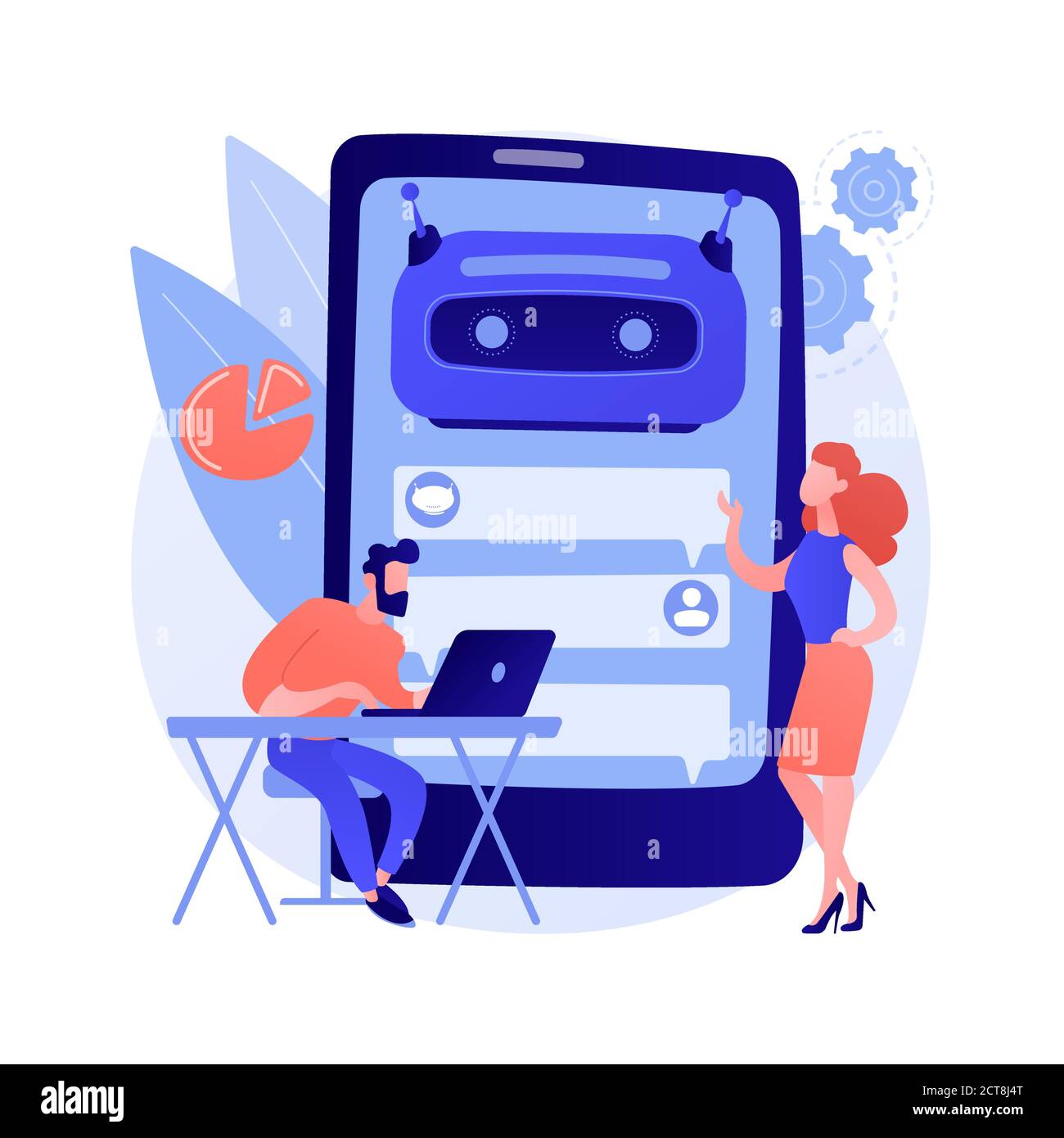 Chatbot development platform abstract concept vector illustration Stock ...