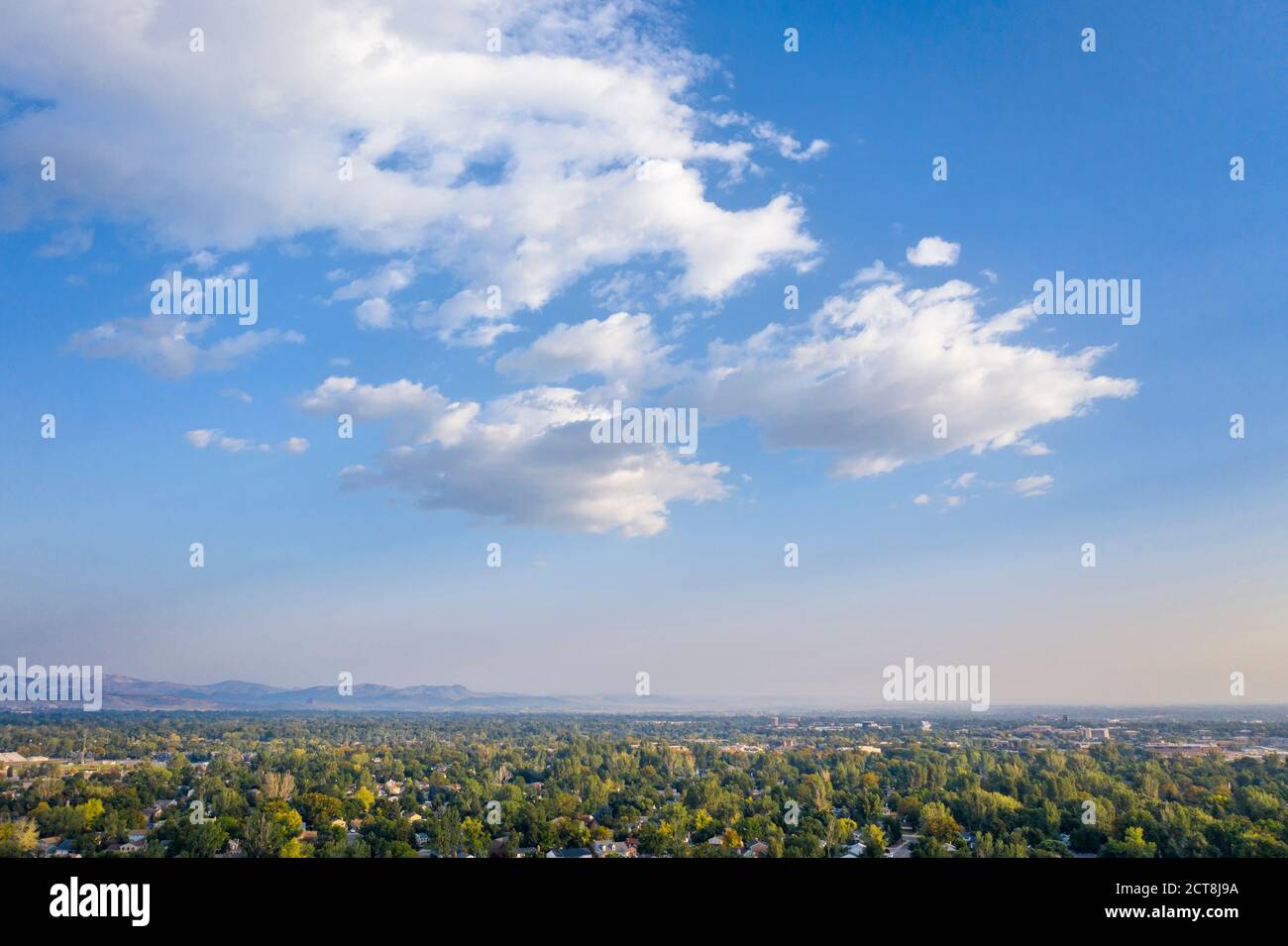 hazy morning with wildfire smoke from Cameron Peak Fire over Fort ...