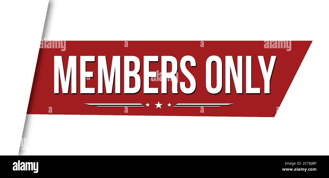 Members only banner design on white background, vector illustration ...