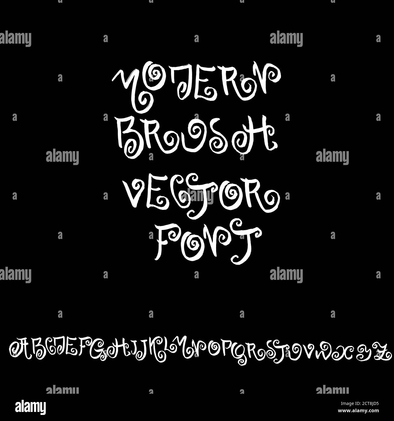 Modern brush lettering. Handdrawn grunge ink font. Vector illustration ...