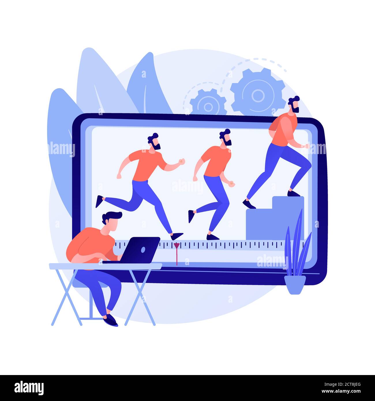 Computer animation abstract concept vector illustration Stock Vector ...