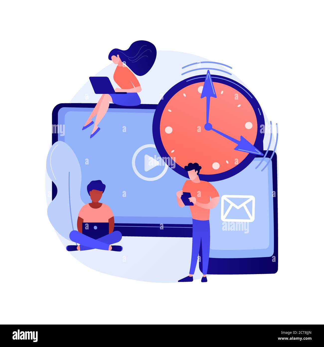 Screen Addiction Abstract Concept Vector Illustration Stock Vector