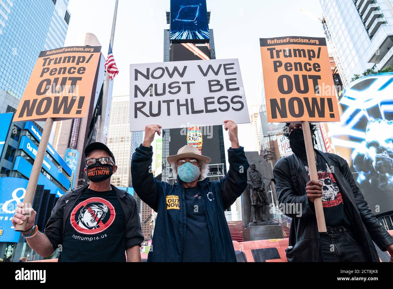 New York, NY - September 21, 2020: Less than hundred people participate ...