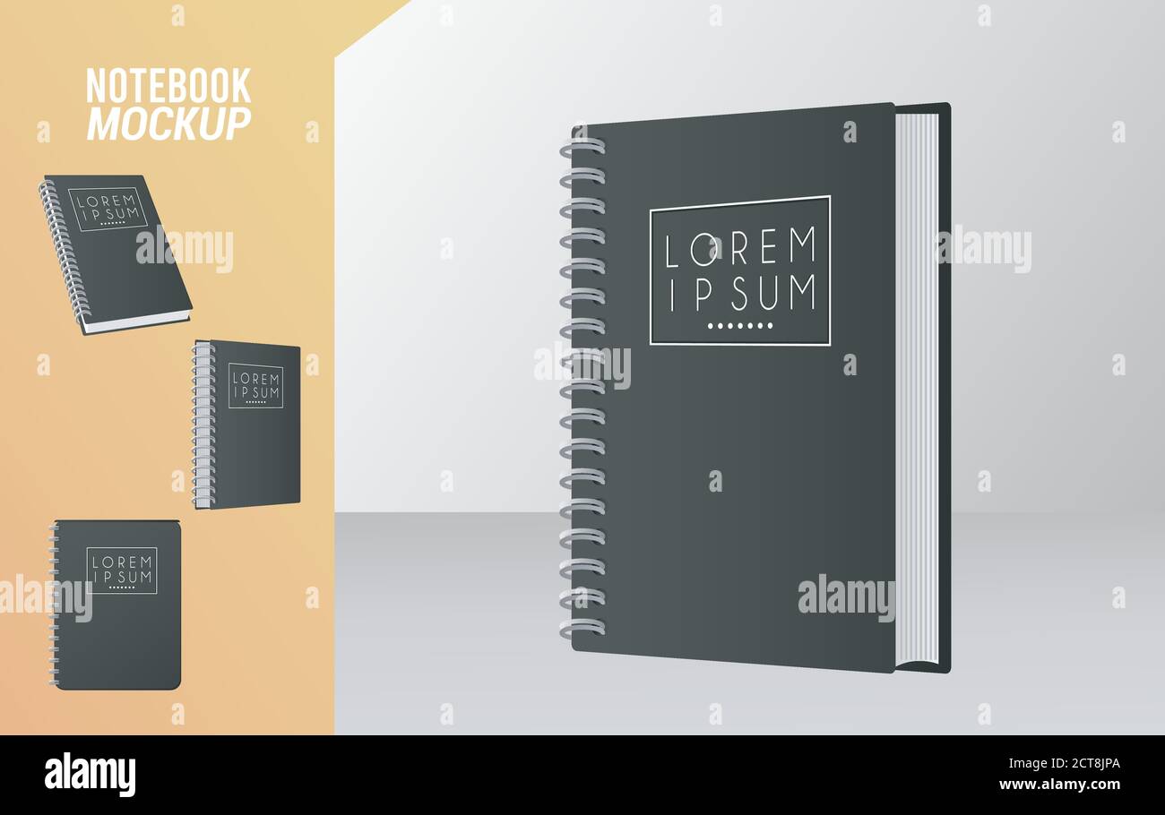 notebook mockup color black icon vector illustration design Stock ...