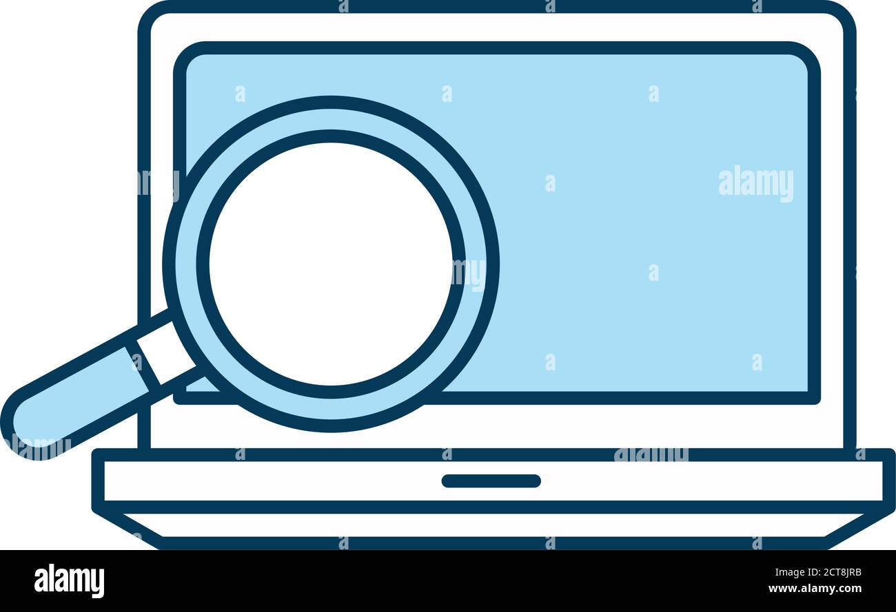 lupe with laptop line and fill style icon vector design Stock Vector Image & Art - Alamy