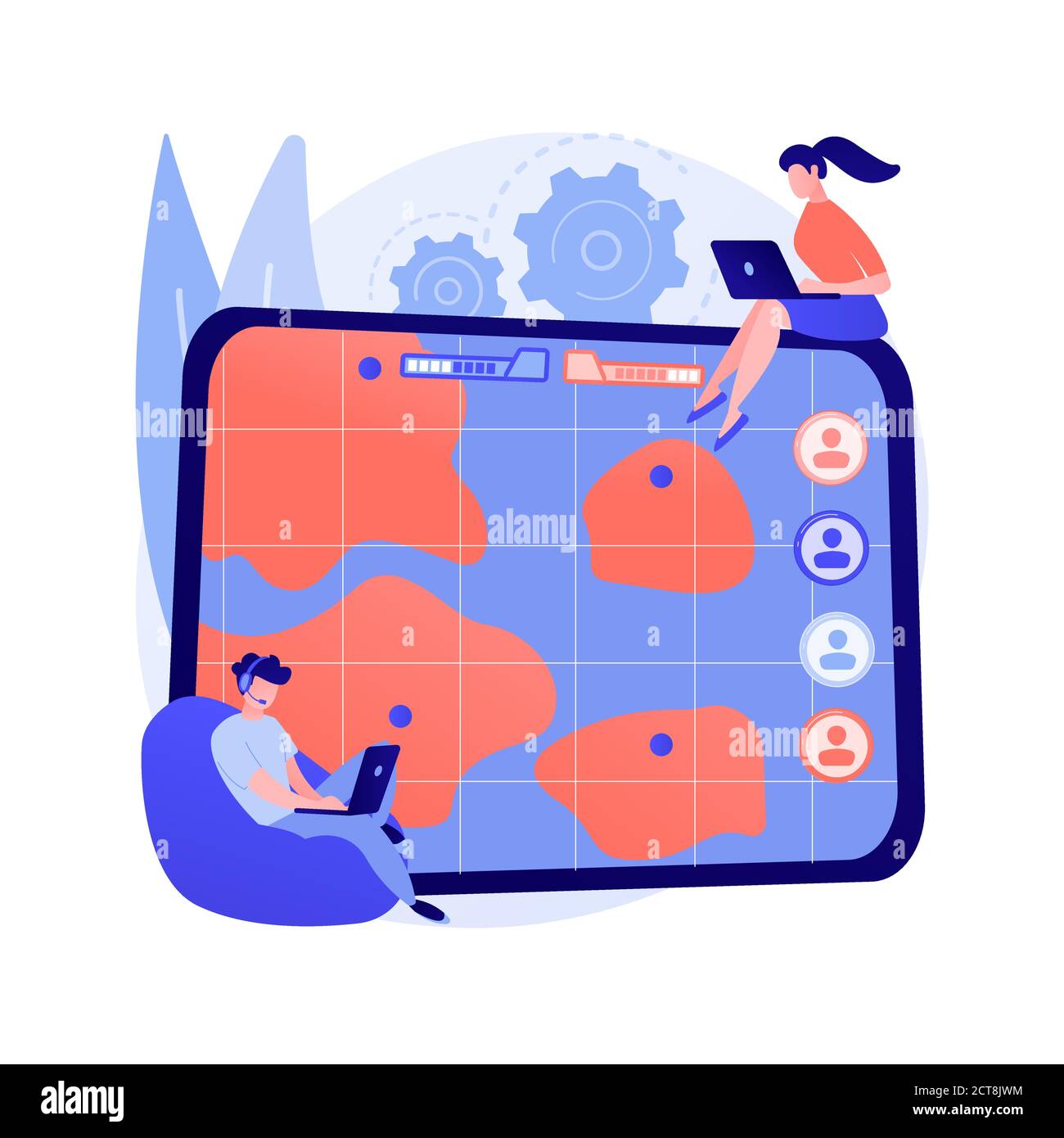 Multiplayer online battle arena abstract concept vector illustration ...