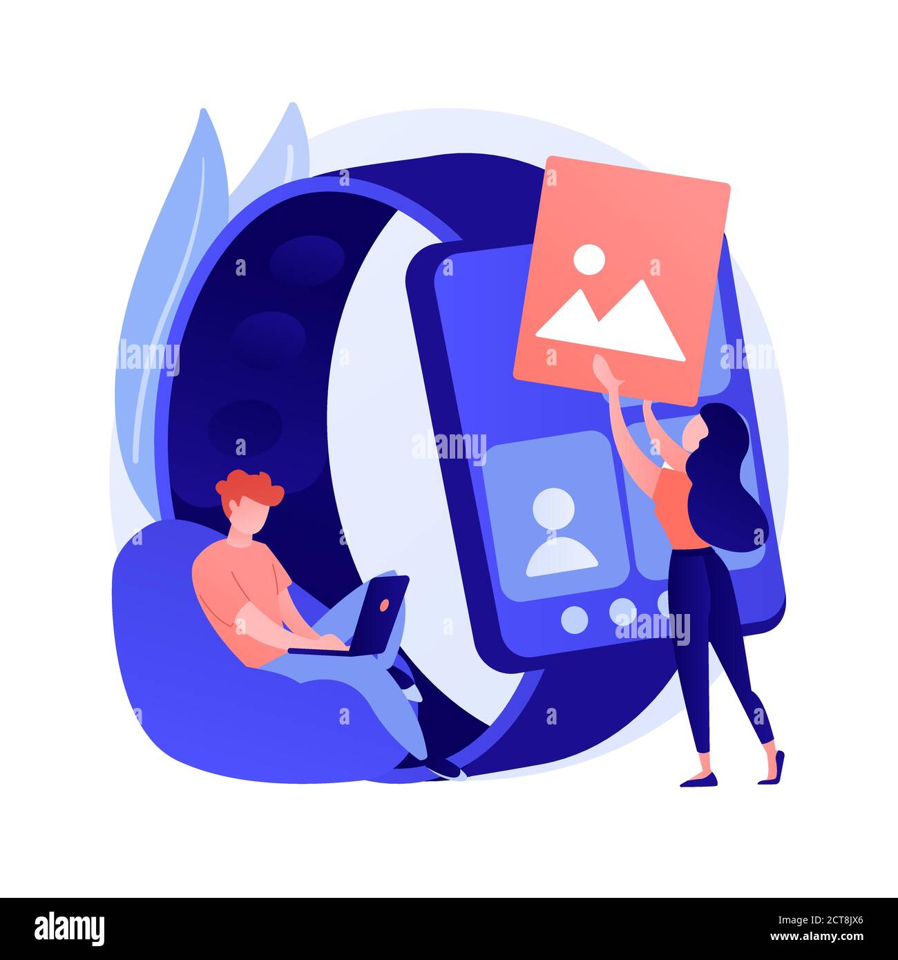 Smartwatches mobile apps development abstract concept vector ...