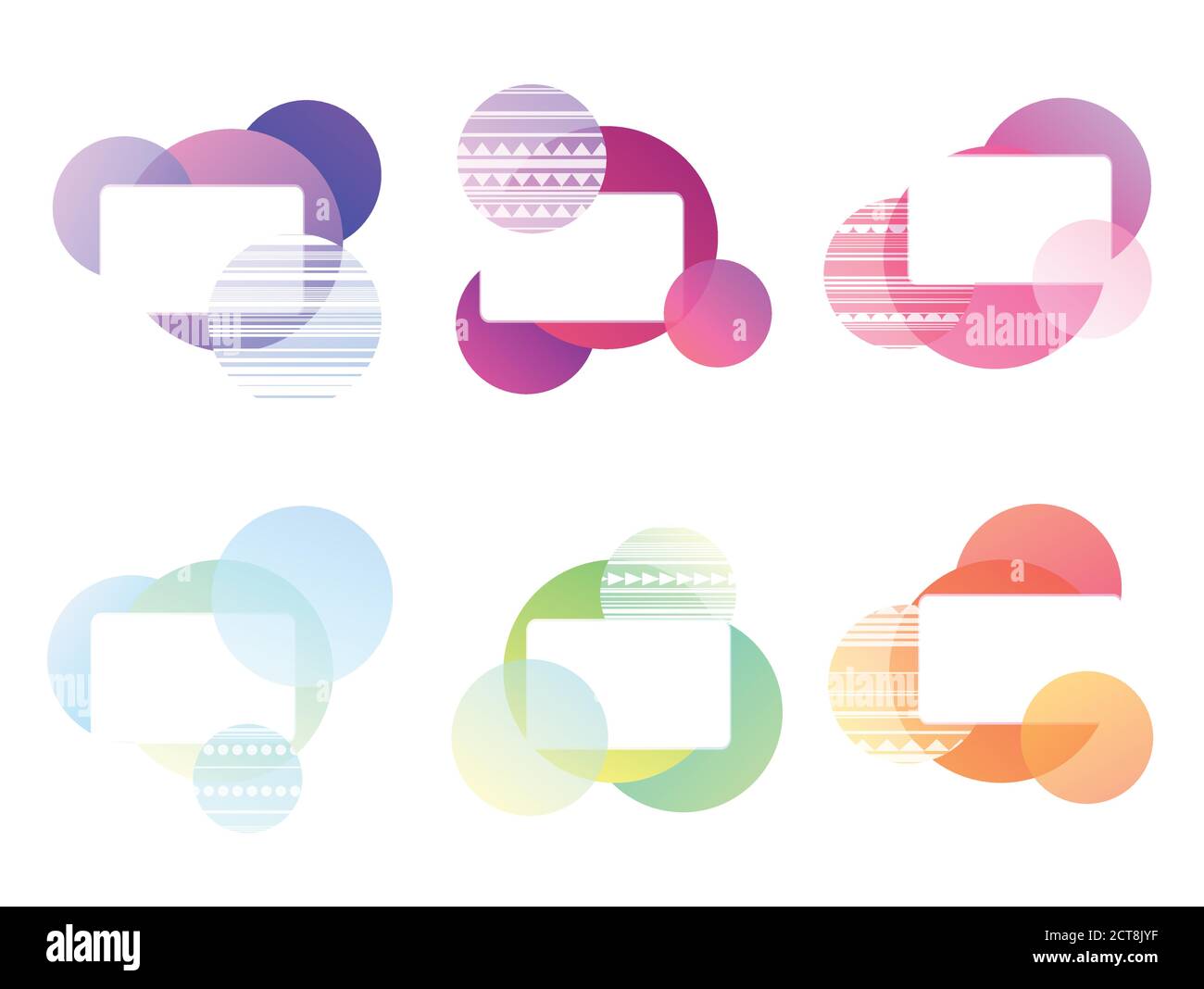 Set of multicolored banners with round elements and tribal patterns ...