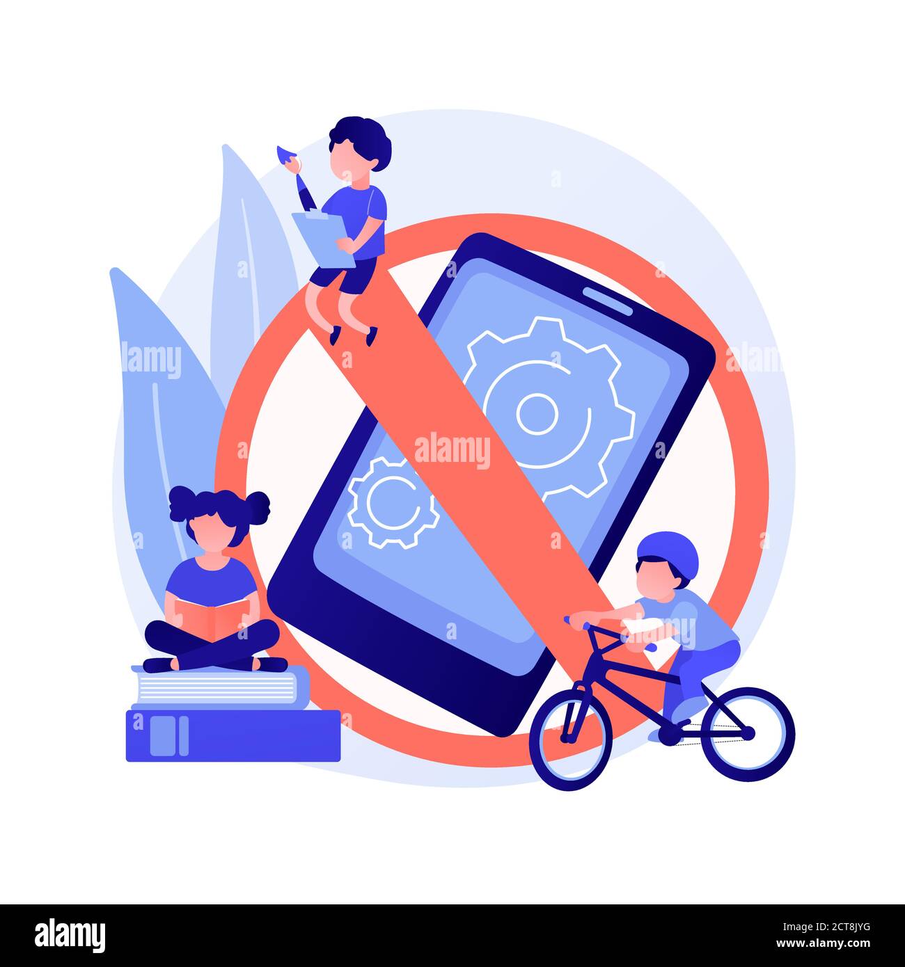 Low tech parenting abstract concept vector illustration Stock Vector ...