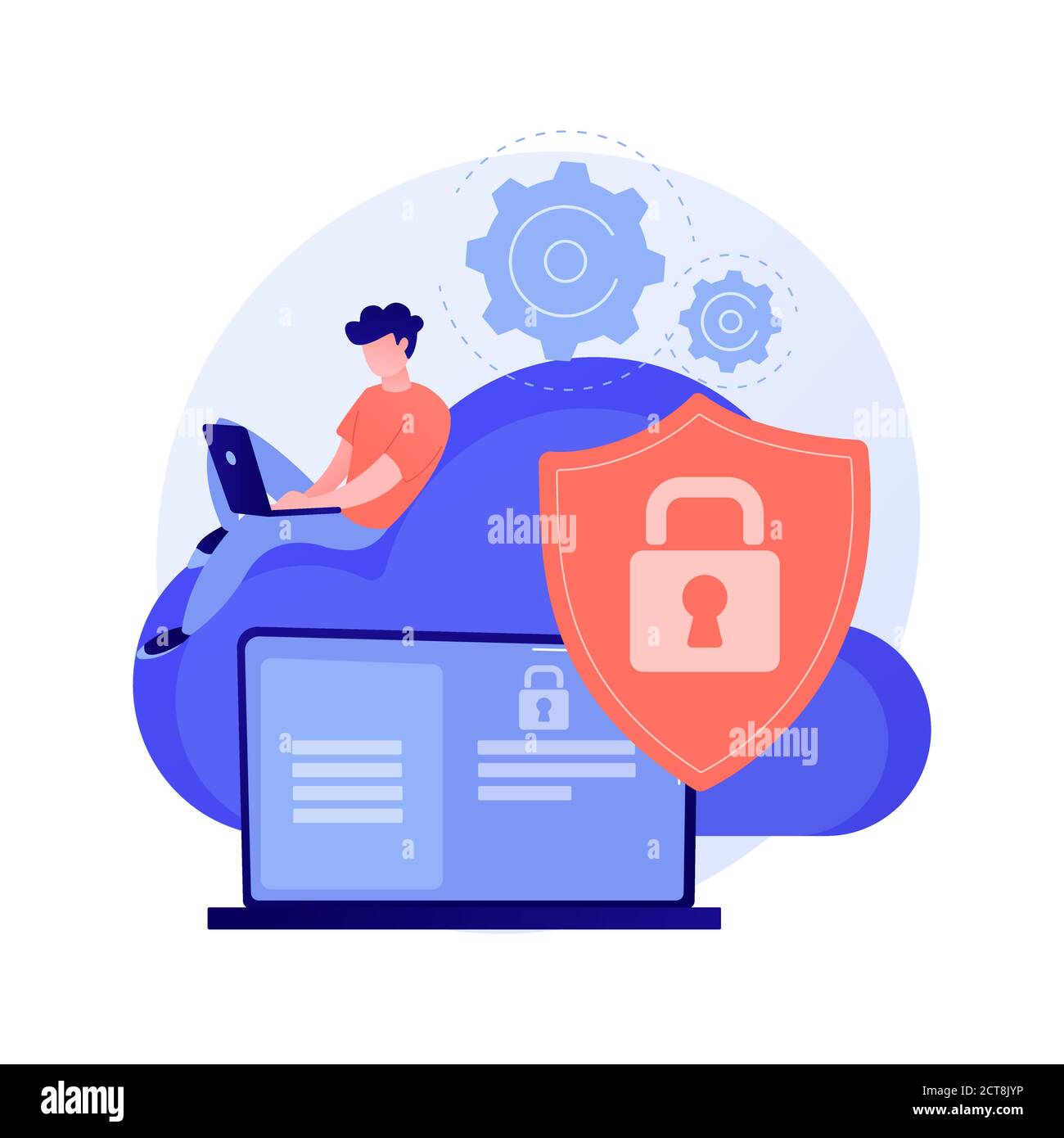Cloud Computing Security Abstract Concept Vector Illustration Stock