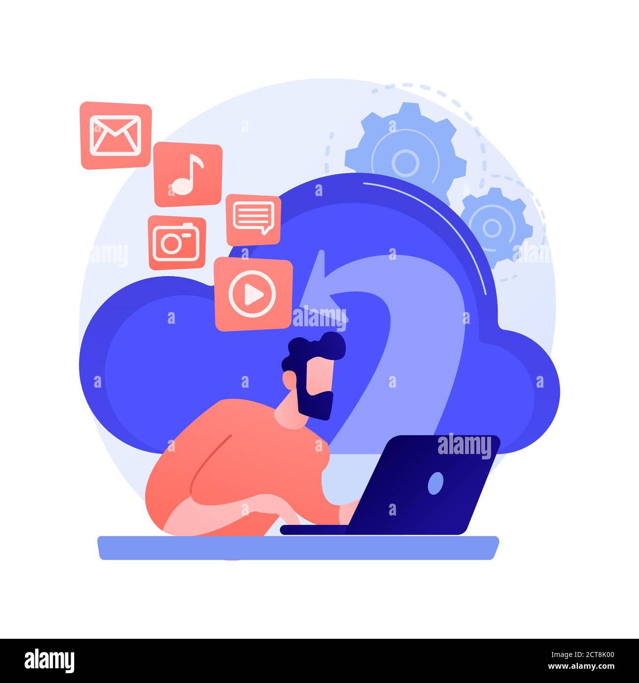 Cloud based engine abstract concept vector illustration Stock Vector Image & Art - Alamy