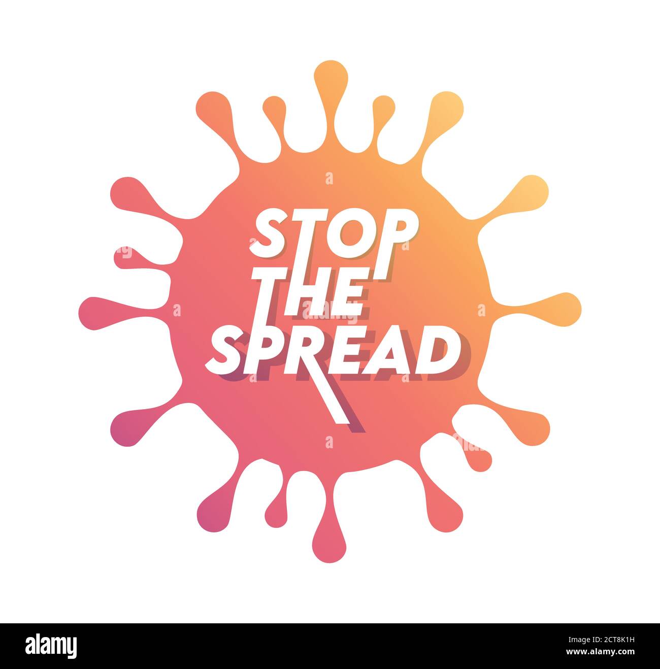 a vector illustration campaign sign of stop the spread of germs corona ...