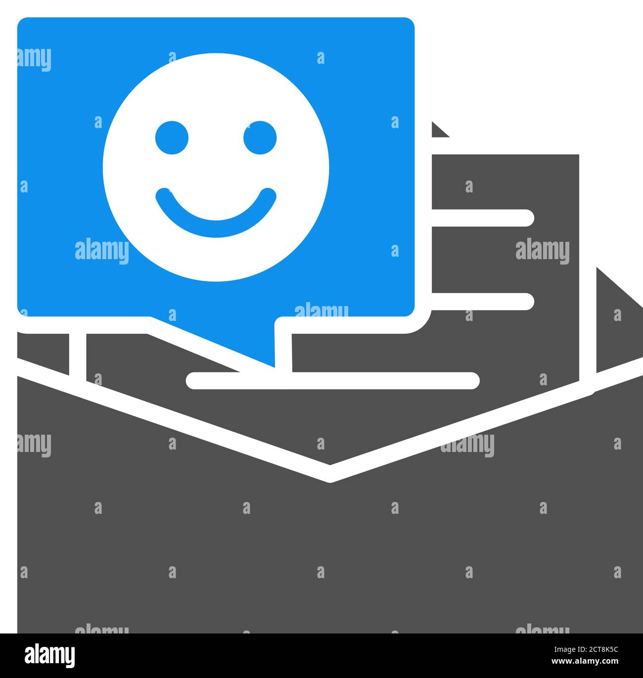 Feedback letter with happy smiley face colored icon. Client ...