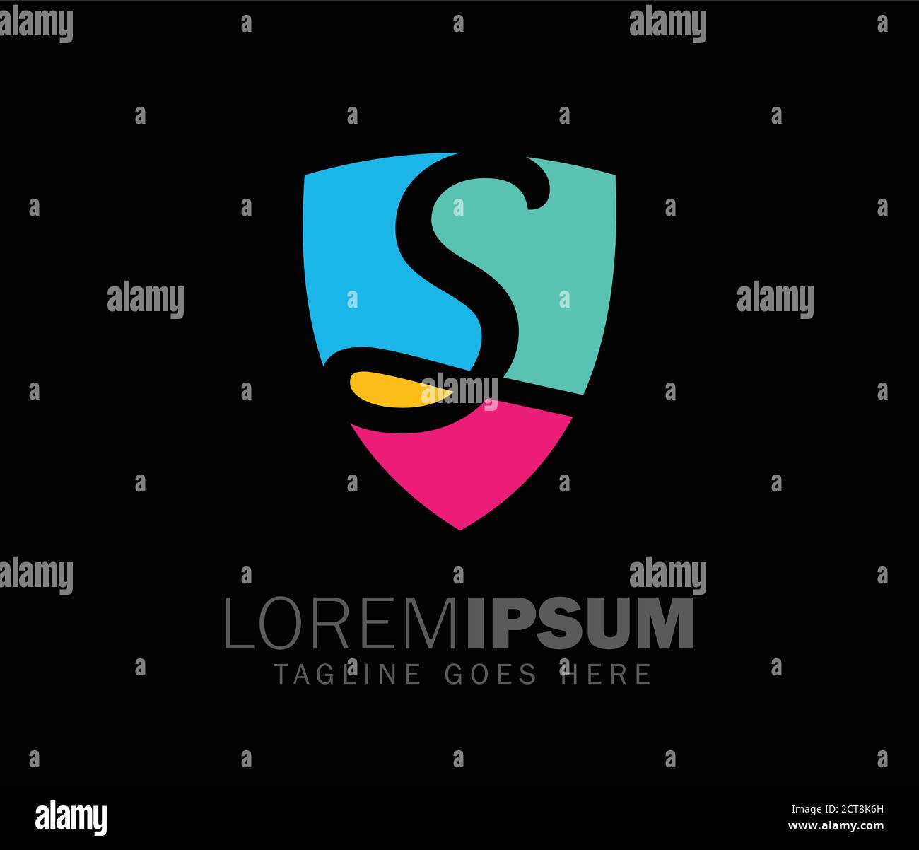 A vector illustration of shield and letter S logo sign Stock Vector ...