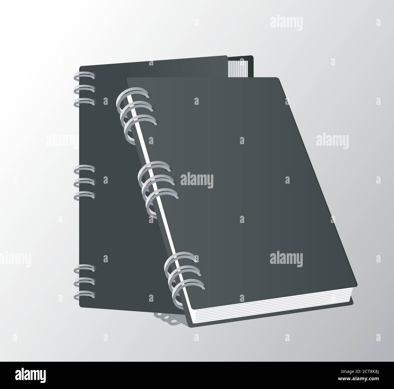 two notebooks mockup color black icons vector illustration design Stock ...