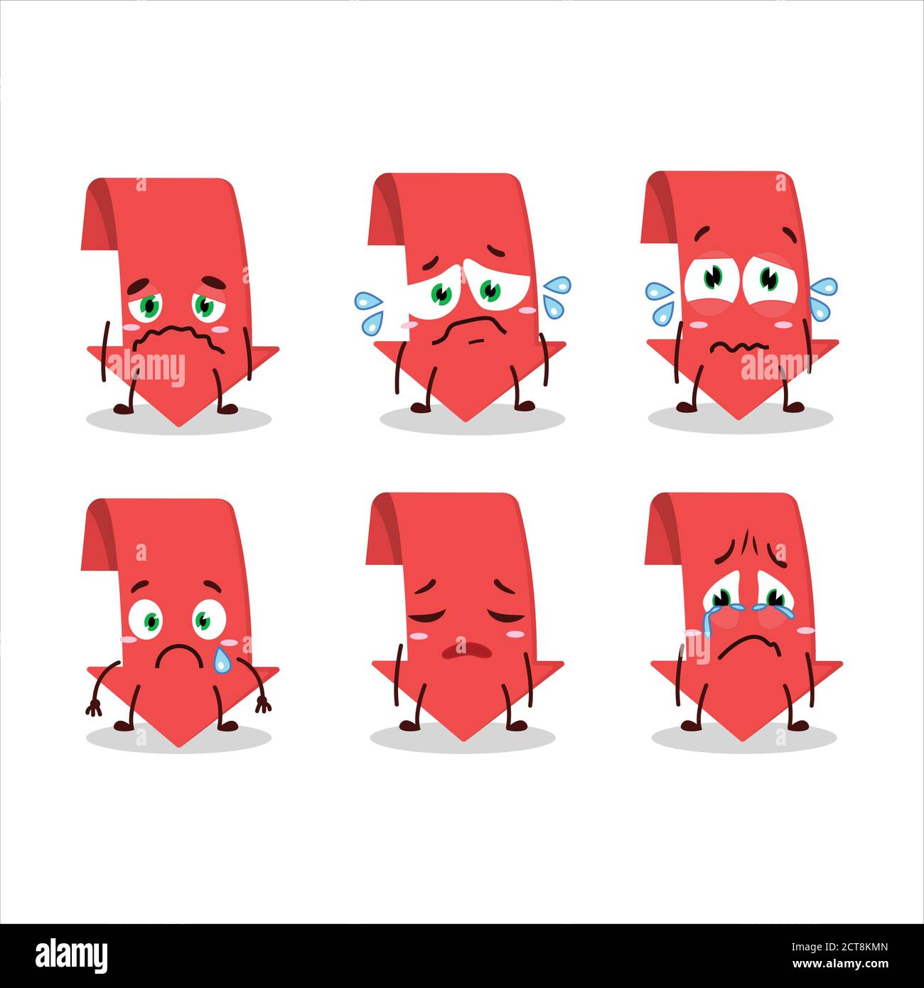 Arrow down cartoon character with sad expression Stock Vector Image ...