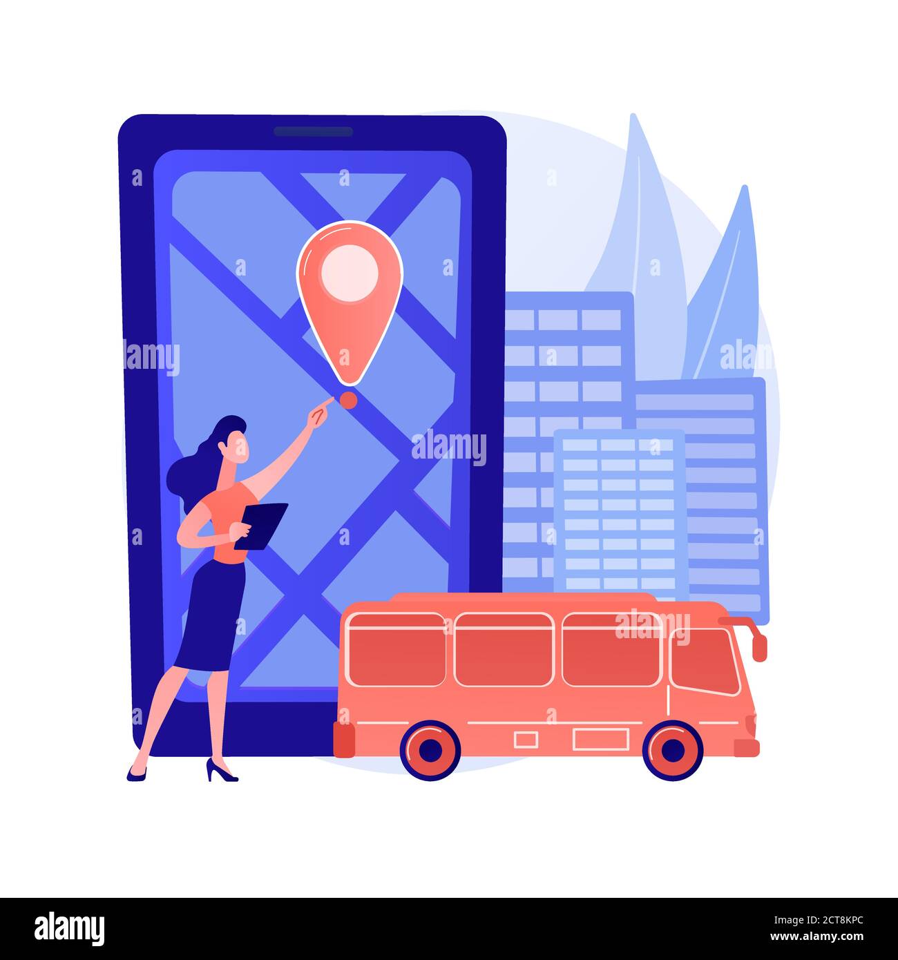 School bus tracking system abstract concept vector illustration Stock ...